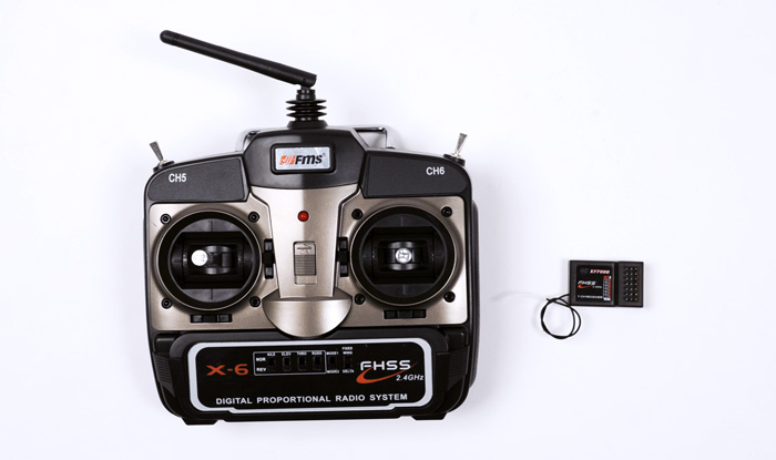 FMS 2.4GHz FHSS X-6 Transmitter and XY7000 Receiver. Hobby Hangar