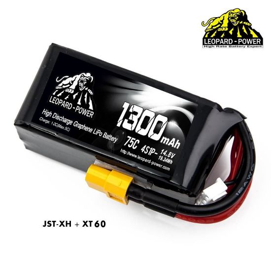 Leopard Power 4s 14.8v 1300mah 75c Graphene Lipo Battery with XT60 ...