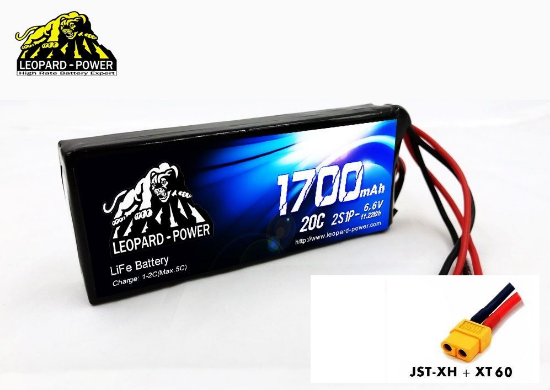 Leopard Power 2S 6.6v 1700mah 20c Life Battery with XT60. Hobby Hangar