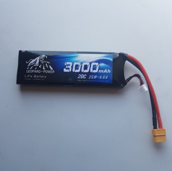 Leopard Power 2S 6.6v 3000mah 20c Life Battery with XT60. Hobby Hangar
