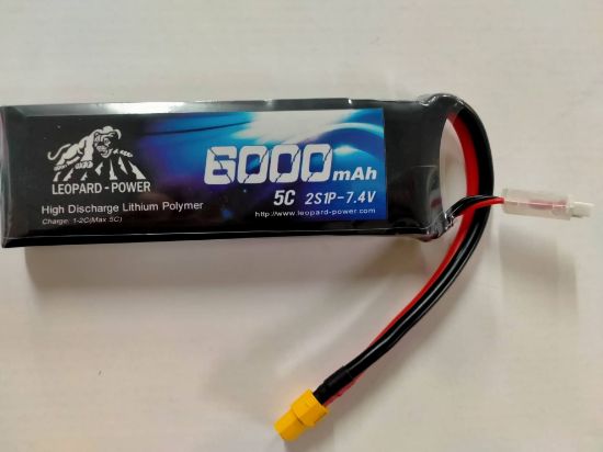 Leopard Power 2S 7.4v 6000mah 5C Lipo Receiver Battery with XT60. Hobby ...