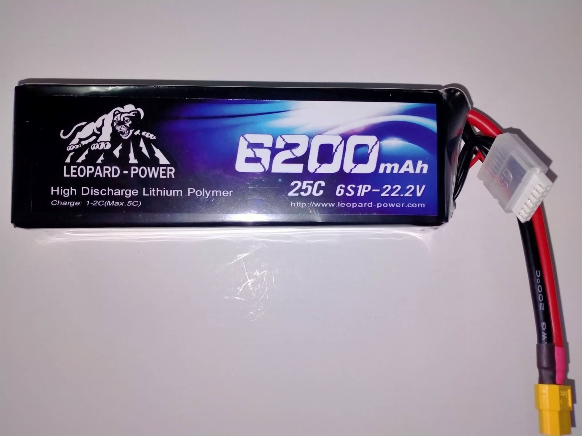 Leopard Power 6s 22.2v 6200mah 25c Lipo Battery with XT60. Hobby Hangar